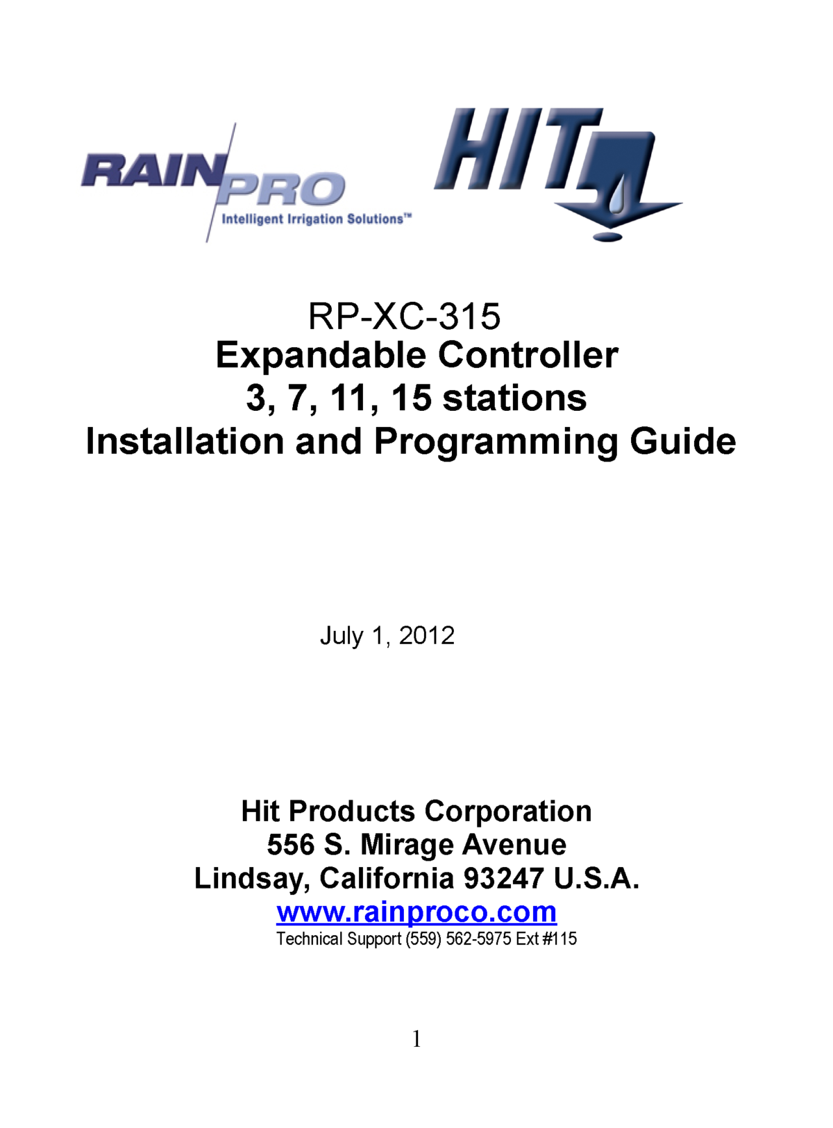 Instruction Manuals – Hit Products Corp